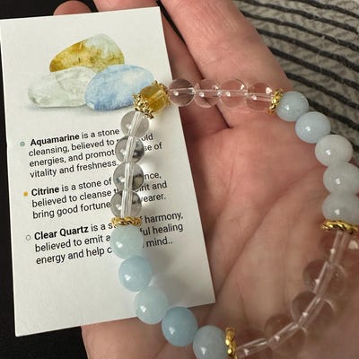 Amethyst & Aquamarine 'cleansing' Bracelet - Etsy