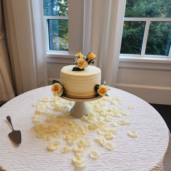 Set of 3 Butter Yellow Cake Flowers + Matching Rose Petals | Yellow ...