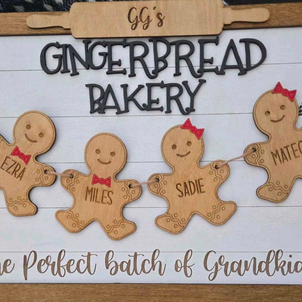 Grandma's Favorite Batch Gingerbread Sign, Grandkids Gingerbread Sign ...