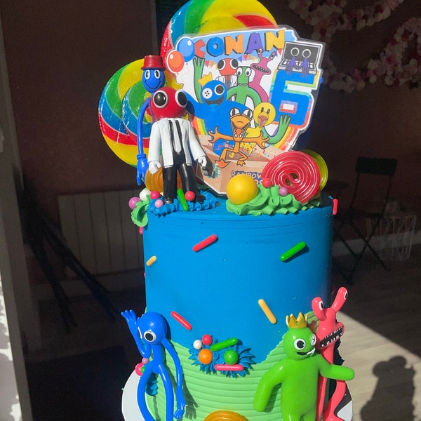 Printable Rainbow Friends Cake Topper, Birthday Party for Kids, Rainbow ...