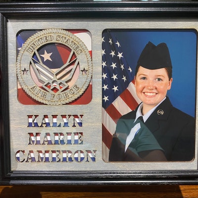 8x10 US Air Force Laser Engraved Picture Frame 5x7 Photo & Flag ...