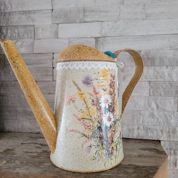 Decorative Metal Watering Can, Deck Decor, Porch Decoration, Garden ...