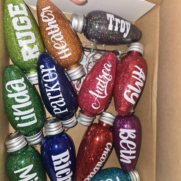 Personalized Lightbulb Christmas Ornaments | Name Ornaments | Christmas ...