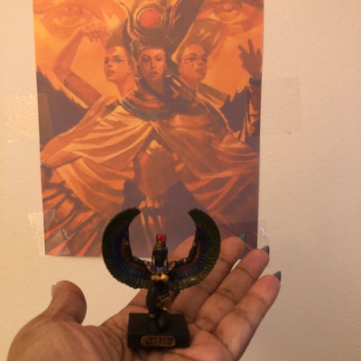 Vintage Isis Mini Statue Small Hand-painted Ancient Egyptian Goddess ...
