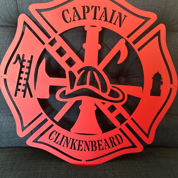Personalized Fire Department Metal Sign, Firefighter Gift, Fire House ...