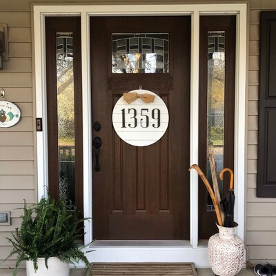 House Number House Address Door Hanger Monogram Hanger Front Door Decor ...
