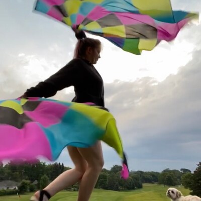 Weighted Flags UV Glow Hand Dyed Silk Spin Flags Made to Order. Perfect ...