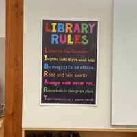 Buy Library Rules Media Center Library Book Reading Center Teacher Sign ...