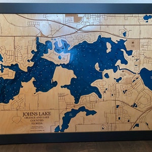 Gun Lake Map Custom Wood Map Art 3D Wall Art Contour | Etsy