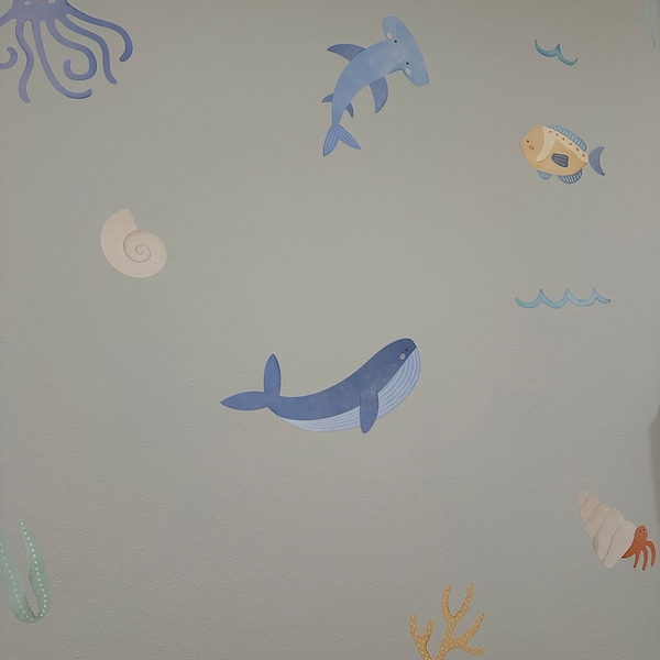Ocean Animal Wall Decals - Removable, Reusable Wall Stickers ...