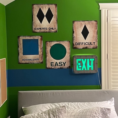 Ski Hill Difficulty vintage Handmade Reproduction Signs - Etsy