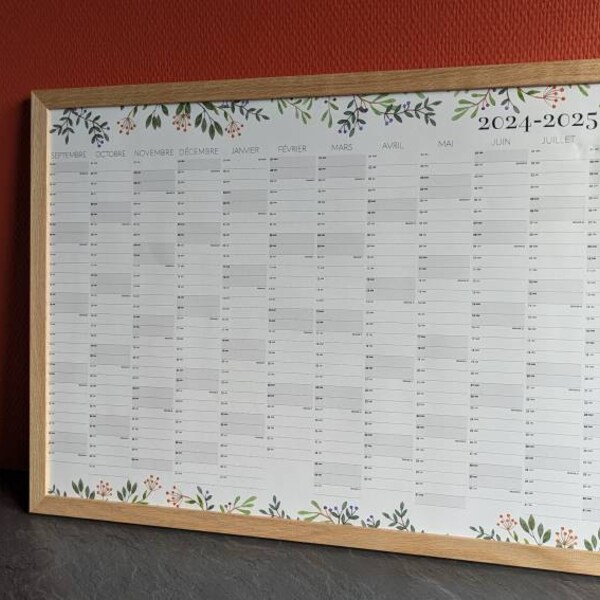 Perpetual Birthday Calendar, Wall Planner Botanical - Leaves Green ...