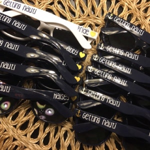 Personalized Bachelorette & Spring Break Sunglasses: Getting Nauti - Etsy