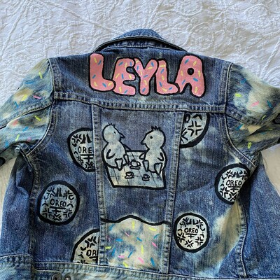 Drippy Hand Painted Denim Jacket - Etsy