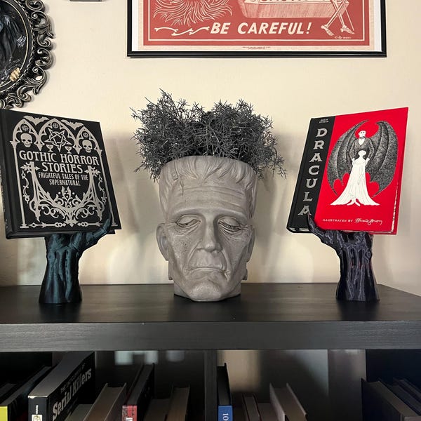 Demon Hand Book Stand | 3D Printed Bookshelf Decor | Fantasy Bookish ...