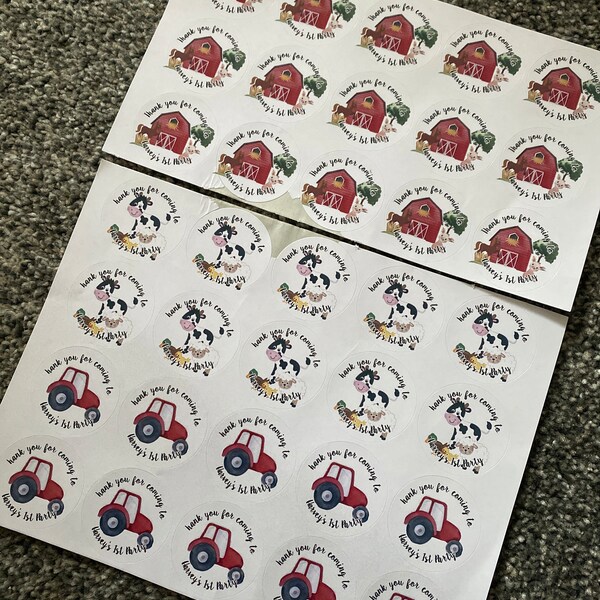 CUSTOM Mermaid Party Stickers 37mm Circle & 51mm Circle, Party Favour ...