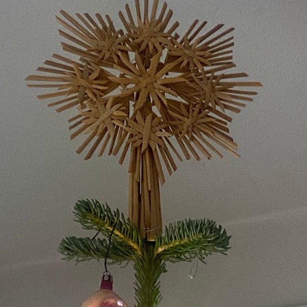 Christmas Tree Topper, Christmas Straw Topper, Rustic Christmas Star ...