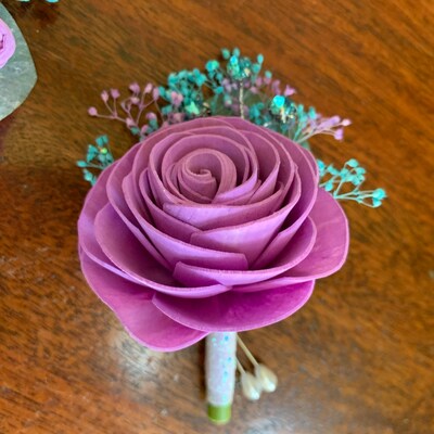 6 Peony Roses Sola Wood Diffuser Flowers 10cm Dia. Dyed in Navy Blue - Etsy