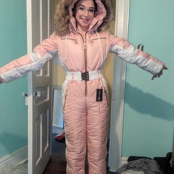 One Piece Ski Suit Womens Snowsuit Ski Suit for Women Warm Jumpsuit ...