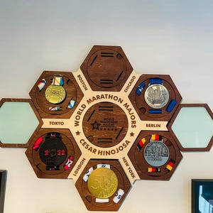 Six Star World Marathon Majors Finisher Medal Display Holder With ...