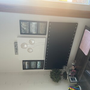 New Style PREMIUM Sleek Modern BLACK Burlap Magnetic Bulletin Board, 14 ...