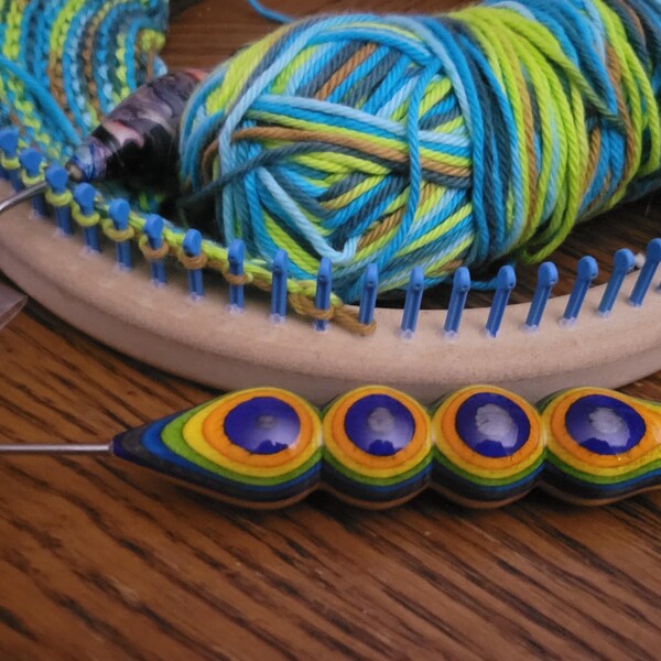 Loom Hook 1 Handmade Too Shay Knitting Loom Hook Handle Wood / Acrylic ...