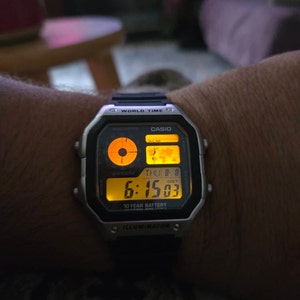 Custom Gold Casio World Time Watch With Color Screen Mod pick Your ...