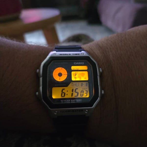 Custom Silver Casio World Time Watch With Color Screen Mod (pick Your ...