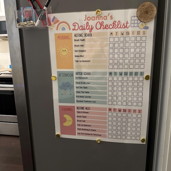Kids Daily School Checklist, Responsibility Chart, to Do List, Editable ...