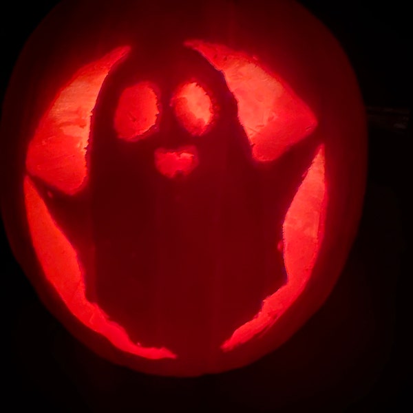 Printable Cute Ghost Pumpkin Carving Stencil | Halloween Pumpkin Cute ...