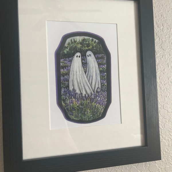 Love Ghosts, Art Prints, Watercolor Painting, Lavender Painting, Ghost ...
