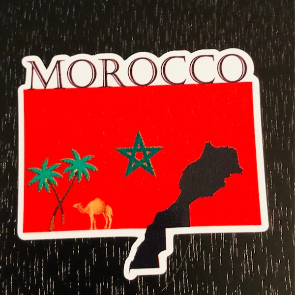 Morocco Sticker Flag MF for Laptop Book Fridge Guitar Motorcycle Helmet ...