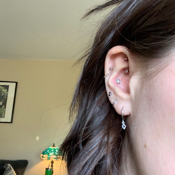 Dainty Beetle Threadless Flat Back Earring, 20,18,16ga, 5-10mm, Unisex ...