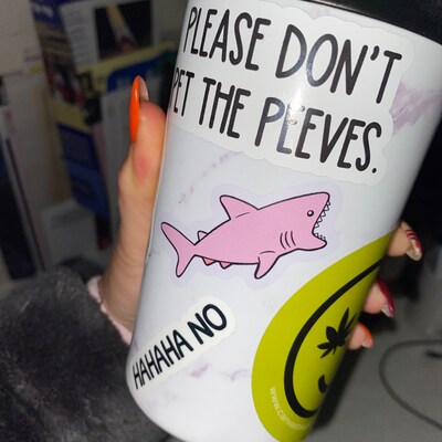 Pink Shark Sticker, Ocean Stickers, Shark Stickers, Vinyl Stickers ...