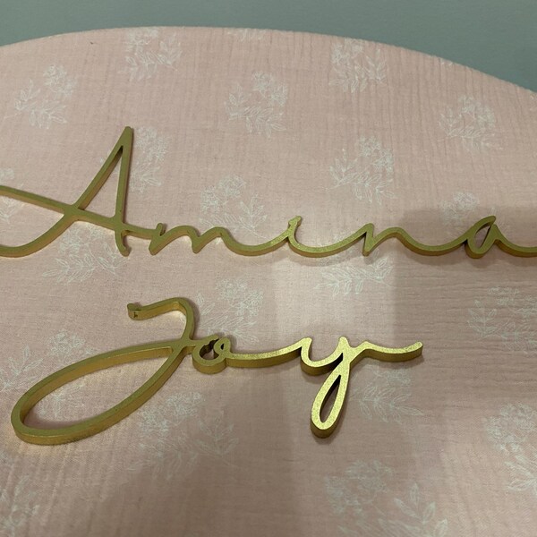 36 Inch Wood Script Nursery Baby Room Name Laser Cut Sign Cursive First ...