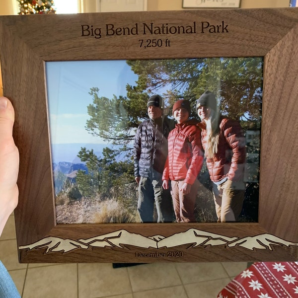 Mountains Personalized Engraved Picture Frame, Any Text - Etsy