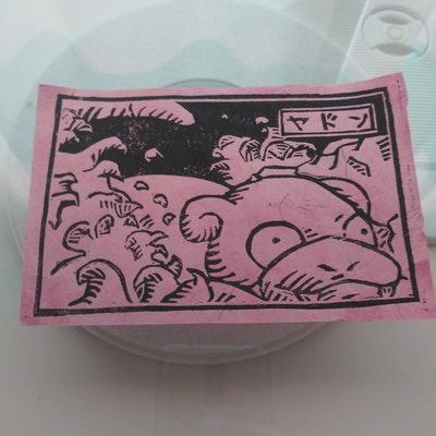 Pokémon Inspired Jigglypuff Japanese Linocut - Etsy