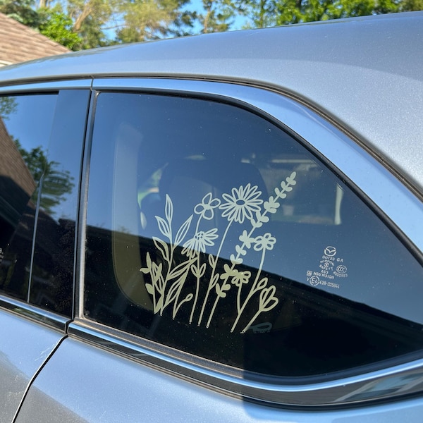 Wildflower Decal, Boho Car Decal, Gift for Plant Lovers, Plant Lover ...