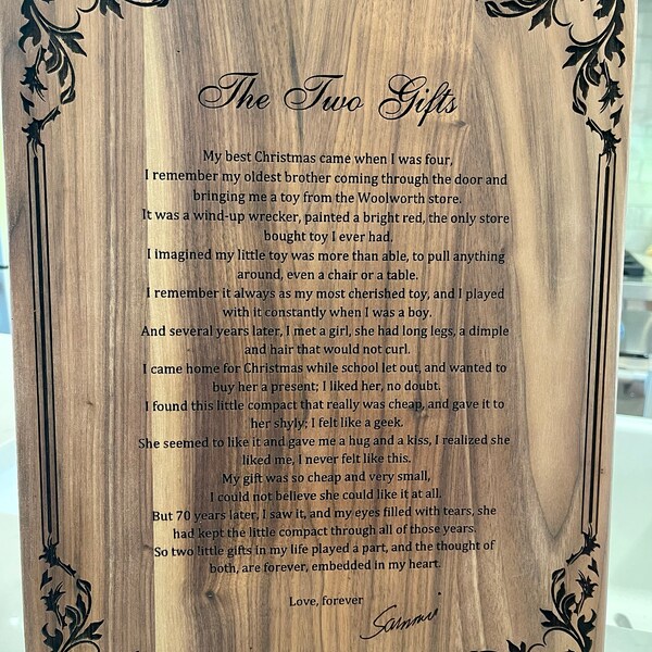 Engraved Poem, Personalized Poem in Wood, Handwritten Heirloom, Child's ...