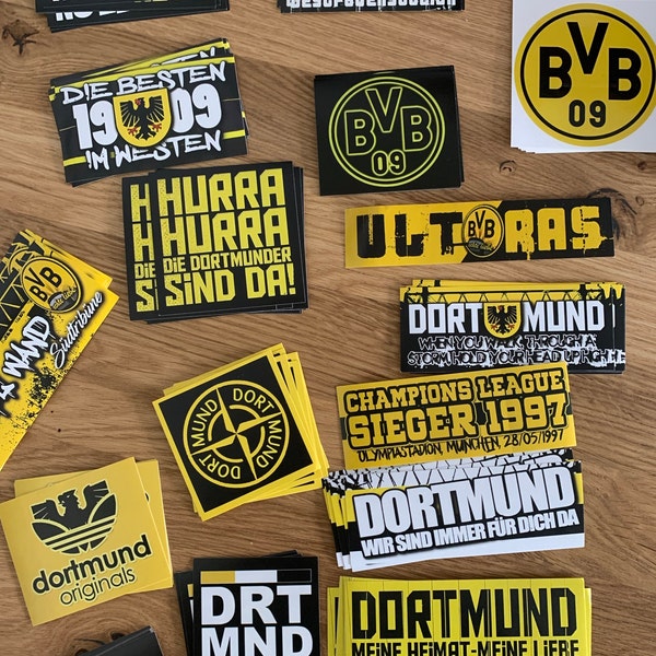 100 x Dortmund Stickers Inspiriert von Aufkleber Fahne Flagge Poster ...
