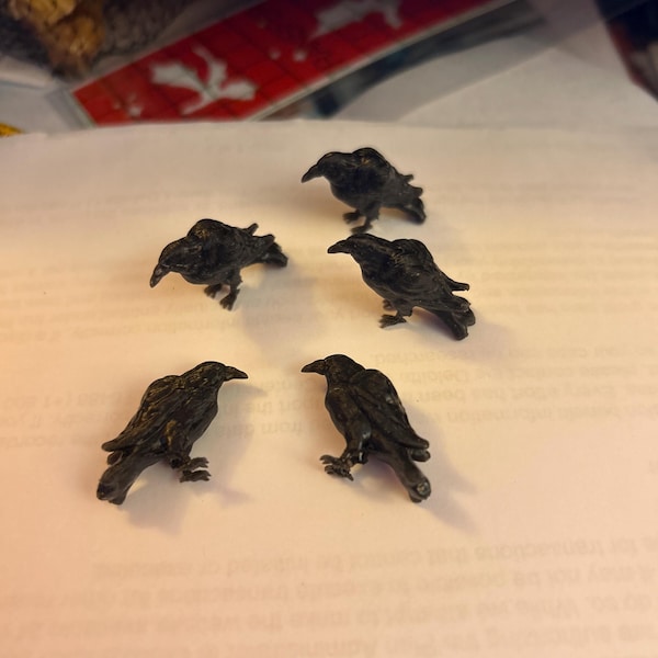 Miniature Raven, 1:12 Scale Mini Black Birds - Etsy