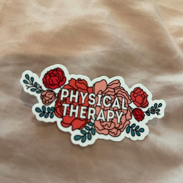 Floral Physical Therapy Sticker, Waterproof Vinyl PT Decal - Etsy