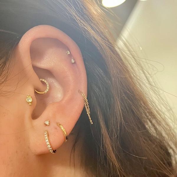 14k Gold Diamond Studs / 3 Prong Mini Diamond Studs / 14k Tiny Diamond ...