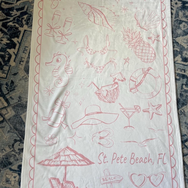 Bachelorette Beach Towel, Last Toast on the Coast Towel, Personalized ...