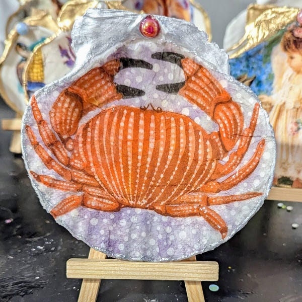 Decoupage Cocktail Napkins / Crab & Starfish - Etsy