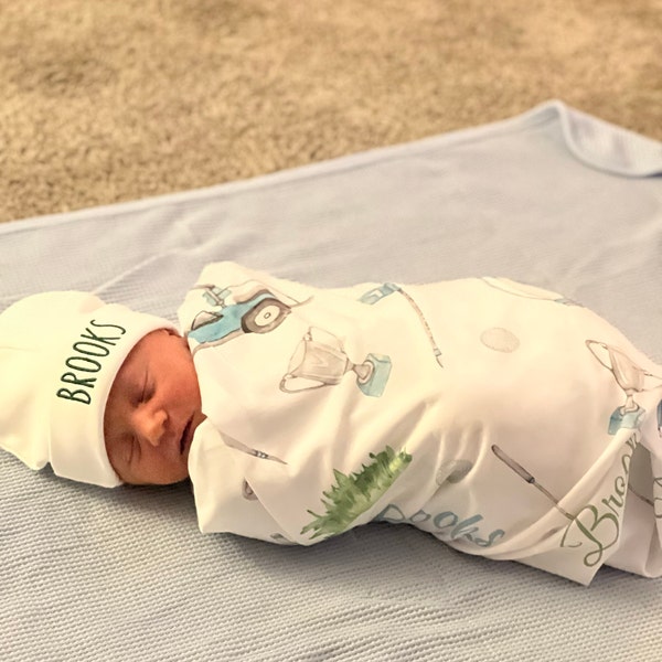 Monogrammed Newborn Baby Hat - Embroidered Newborn Baby Hat - Baby Hat ...
