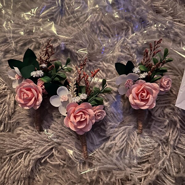 Wedding Cake Toppers With Flowers, Set of 3 Blush Cake Toppers, Pink ...