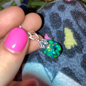 10mm Australian Opal Charm Floating Opal Gold/silver | Etsy