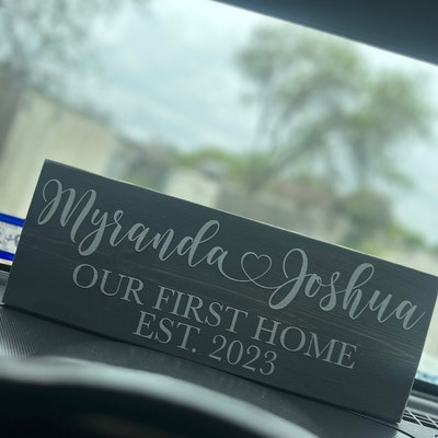 Couples Name Sign With Established Date Heart customizable - Etsy