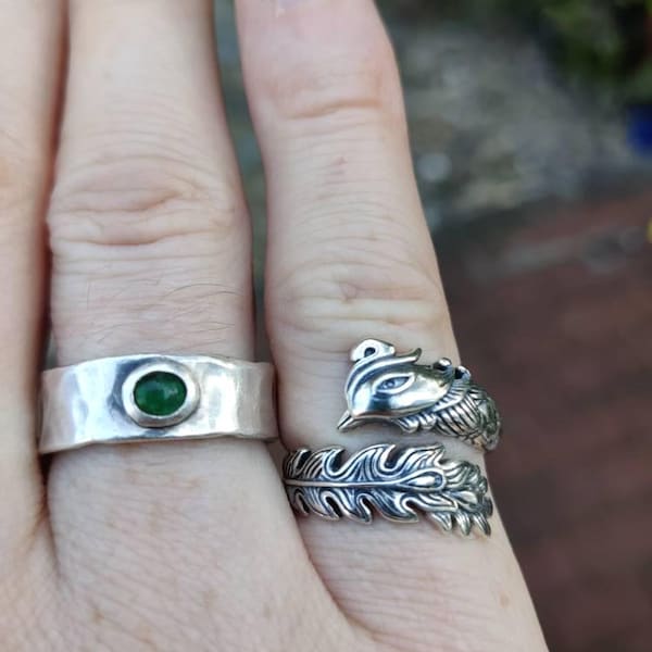 Sterling Silver Phoenix Ring: Adjustable Firebird Jewelry - Etsy